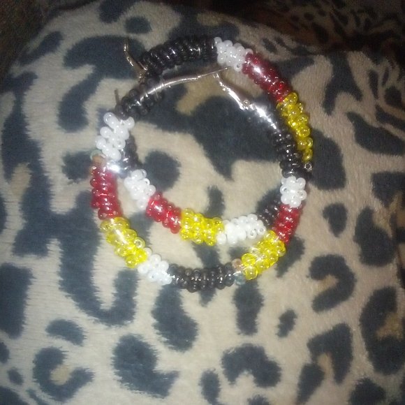 Jewelry | Native American Beaded Hoops Medicine Wheel Coloured | Poshmark